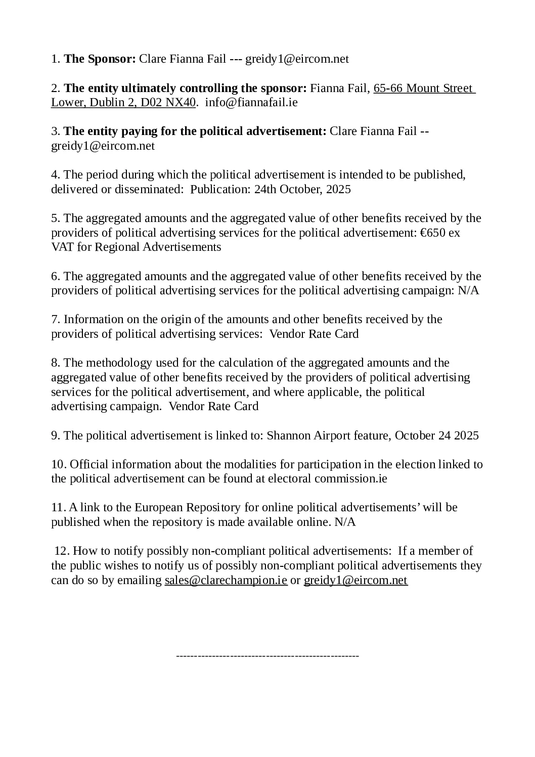 Clare Fianna Fáil - The Clare Champion
