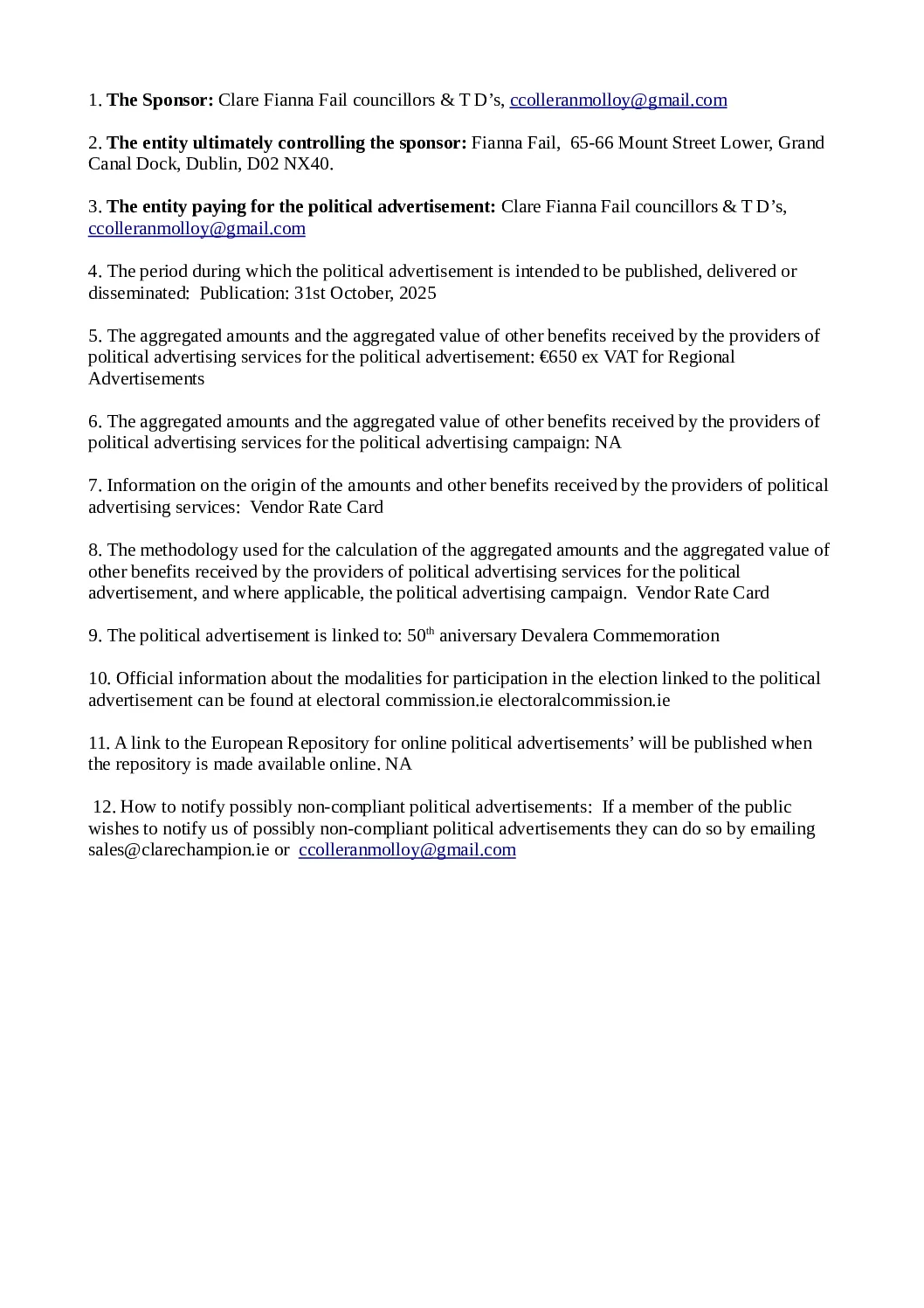 Clare Fianna Fáil - The Clare Champion
